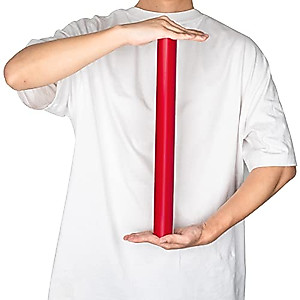 RUSPEPA Red Wrapping Paper Solid Color for Wedding, Birthday, Shower, Congrats, and Holiday - 17.5 Inches X 32.8 Feet