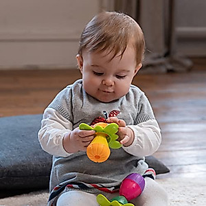 Lalaboom My First Step-by-Step Developmental Sensory 25 Piece Character Bead Activity Set – Pop, Twist, Mix, Stack, and Lace — Montessori Method STEM Focus – Dishwasher Safe - Ages 10 Months+ - BL320