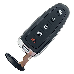 Replacement Key Fob Case Shell Fit for Ford Edge Escape Explorer Focus Flex Taurus Fusion Keyless Entry Smart Remote Key Fob Cover Casing with Uncut Blade Blank (Black)