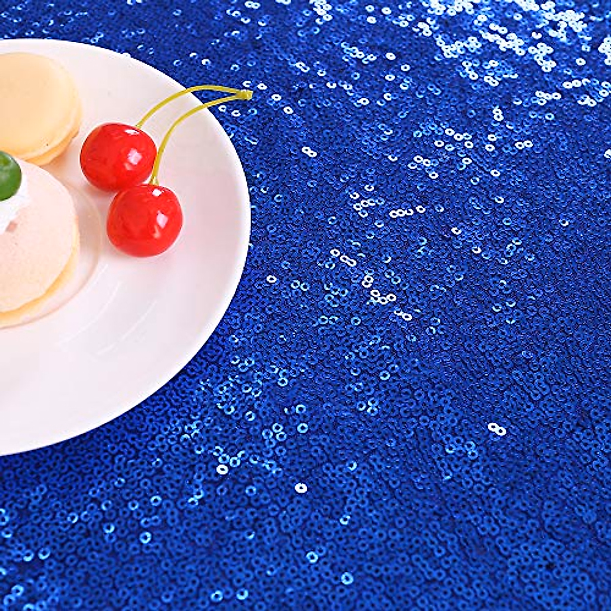 TRLYC Sequin Curtains Backdrops Glitter Royal Blue Backdrop 2 Panels 2FTx8FT