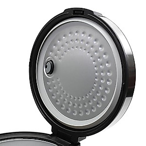 West Bend Rice & Grain Multi Cooker Programmable with 9 Preset Functions, Features Delay Start and Keep Warm Functions and Steam Basket, 20 Cups Cooked, Stainless Steel