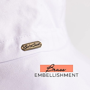 Sun 'N' Sand Packable Sun Hat Women - Cotton Summer Hat - Beach Hats for Women - Foldable Packable Hat with Drawstring - 3.5" Brim - Natural