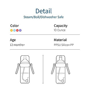 POTATO Sippy Cup For Toddlers with Straw Spill Proof, PPSU Learner Cup with Handle for Baby 1 year old, Water Bottle with weighted ball, 10 Ounce Yellow
