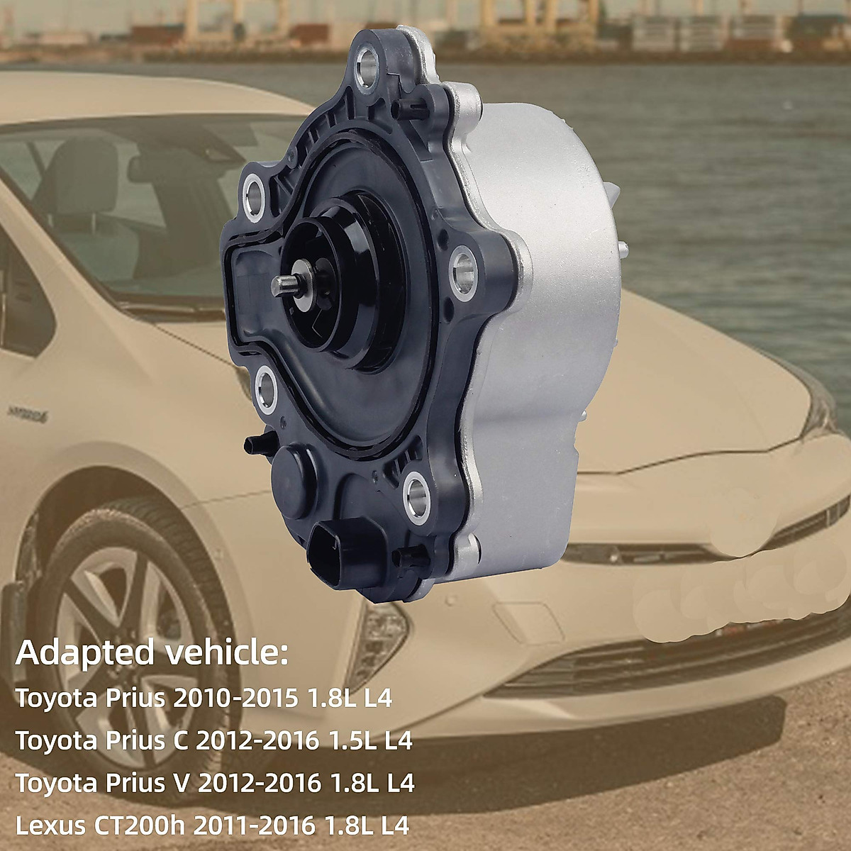Dasbecan 161A0-39015 Electric Water Pump Assembly Compatible with Toyota Prius 2010-2015 Prius C Prius V Lexus CT200h 2011-2017 Replaces OEM 161A0-29015 WPT190 16271-37020