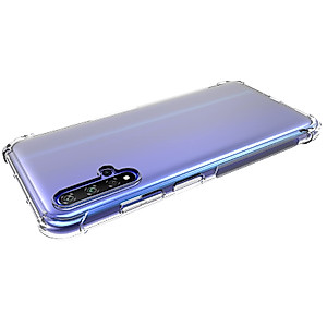 TiYa USTIYA Case Clear for Huawei Nova 5T / Honor 20 Crystal TPU Four Corners Protect Camera Cover Transparent Soft Phone Case