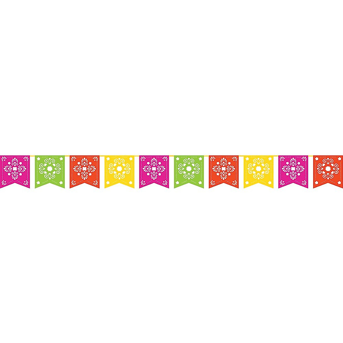 Creative Converting Papel Picado Decorative Banner, 10" x 9ft, Multicolor