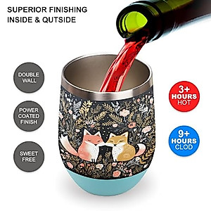 WYUSPGK 304 Stainless Steel Insulated Cup, Love Cartoon Fox Print Smooth Rim, Durable & Reusable - Perfect for Office, Home, And Travel