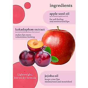 NOONI Korean Lip Oil - Appleplum | Lip Stain, Gift, Long-Lasting, Moisturizing, Plumping, Revitalizing for Dry Lips, Waterproof, No Peel Off, Korean Lip Tint, Red Tinted Lips, 0.12 Fl Oz