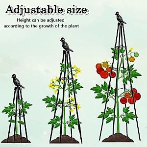 Garden Trellis, Support Plant Stand for Climbing Plants Outdoor and Indoor Trellis, Potted Plants Flowers Vegetables and Vines, Tomato Cage Tower - 1 Pack