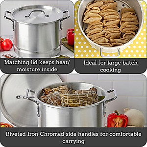 IMUSA Aluminum Steamer with Rack, 24 Qt, Silver