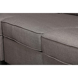 Oliver Smith - Large Brownish Grey Linen Cloth Modern Contemporary Upholstered Quality Sectional Left or Right Adjustable Sectional 106" x 82.5" x 34"