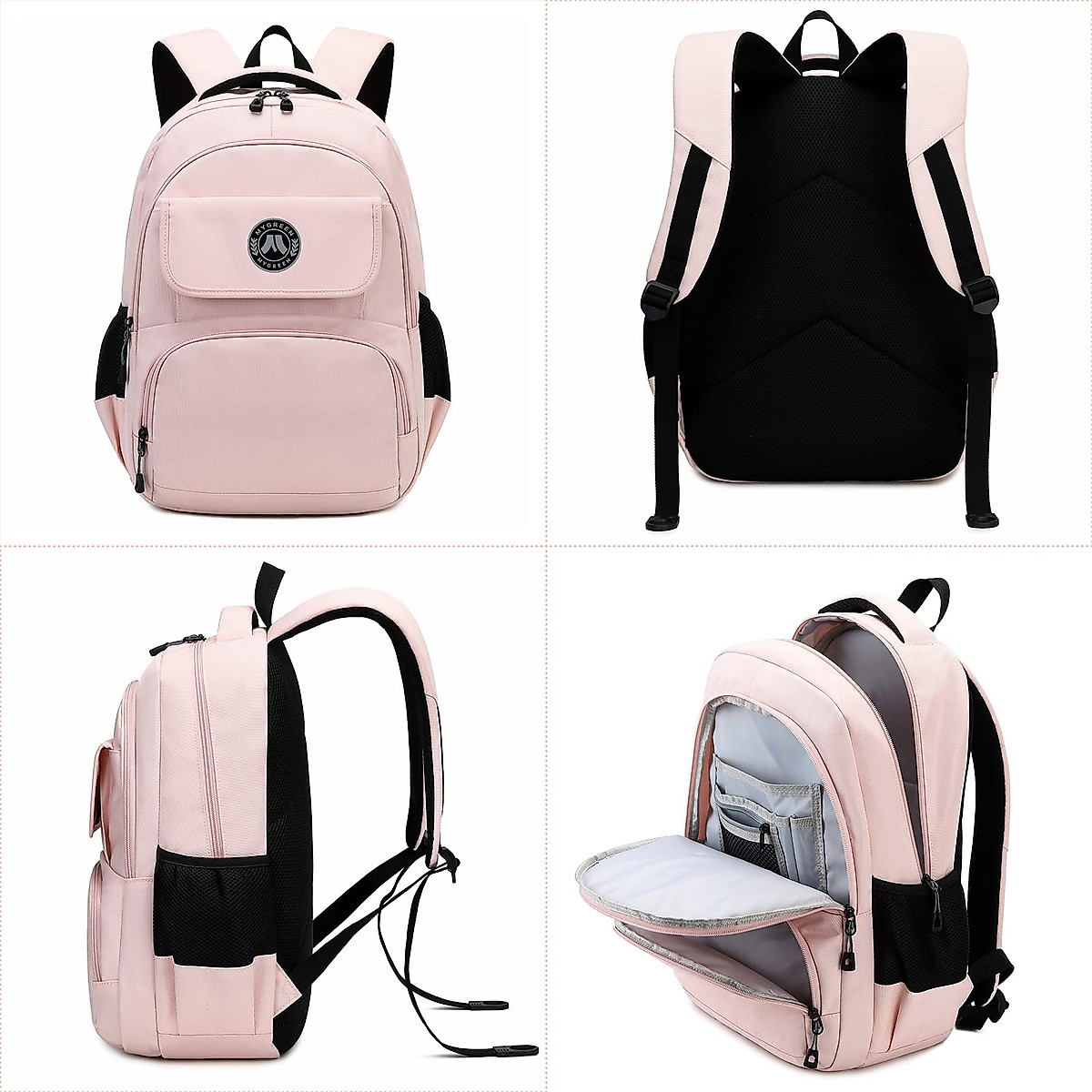 Mygreen Laptop Backpack for School Hiking Work with 15.6 in Sleeve | Durable & Dependable Women Girls Bookbag Purple College Backpack Water Resistant Green