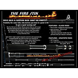 FIRE STIK The 7'6" Catfish Casting Rod Fishing