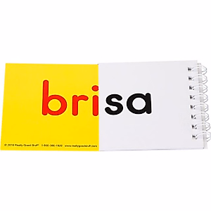 Really Good Stuff Libros de Sílabas Compuestas (Spanish Advanced Syllable Flip Books) - 30 Flip Books