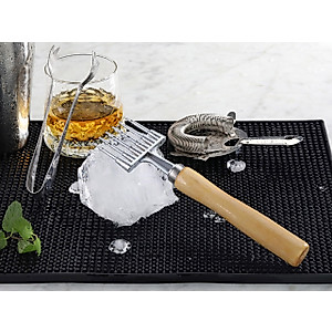 New Star Foodservice 48346 Ice Chipper Crusher Nickle Plated with Wood Handle, 9", Silver