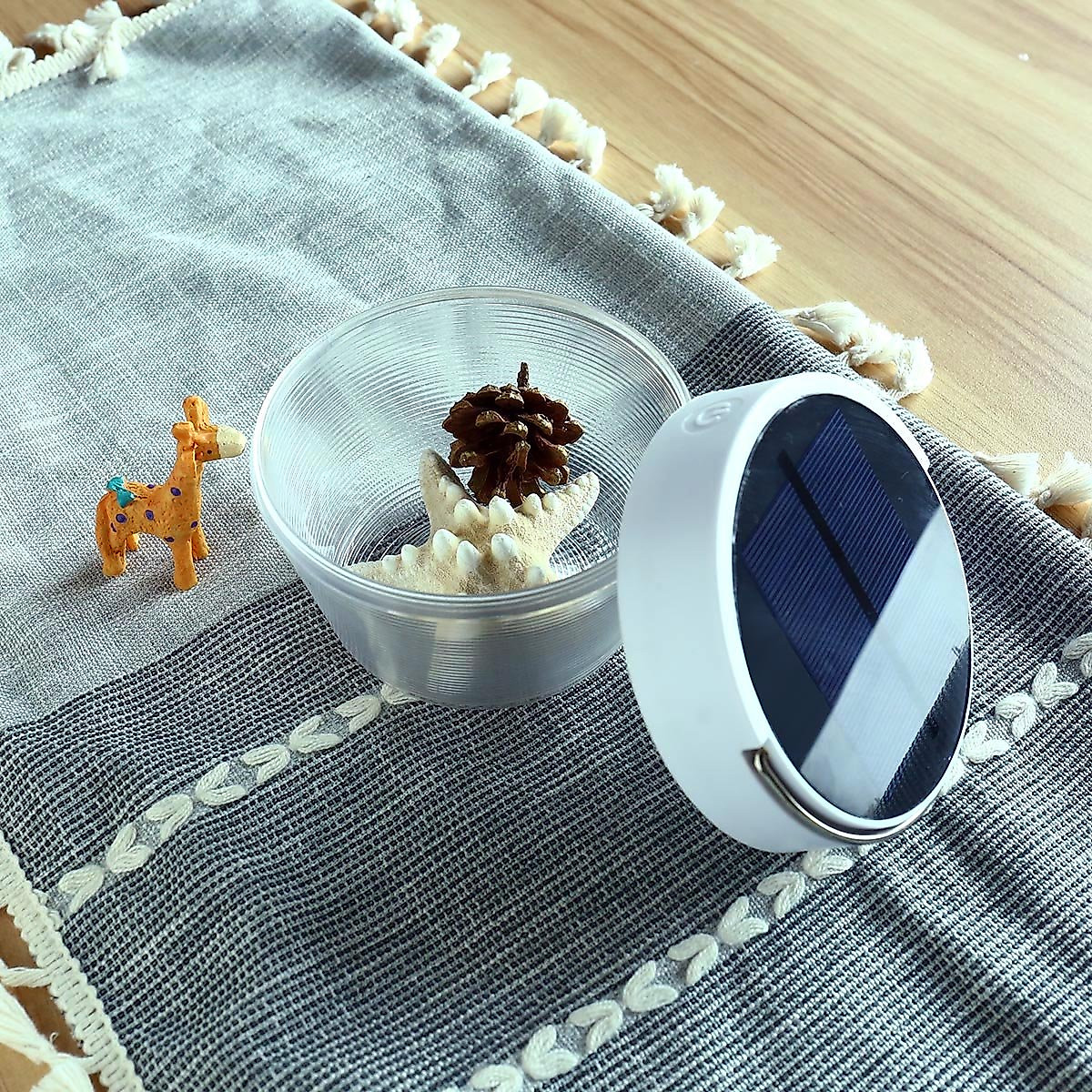 Lighting EVER Solar LED Camping Lantern, Portable Table Lamp, RGB Storage Box, USB Rechargeable Tent Light for Outdoor, Hiking, Fishing, Emergency and More