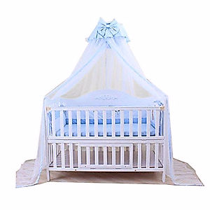 JOYLIFE Baby Netting Baby Toddler Bed Crib Dome Canopy Netting (Blue)