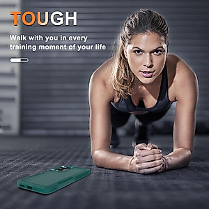 for Samsung Galaxy A54 5G Case with 1 Pcs Tempered Glass Screen Protector and 1 Pcs Camera Lens Cover,Heavy Duty Rugged Shockproof Full Body Protective Phone Cover,Dark Green