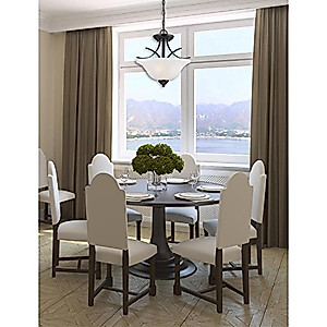 Westinghouse Lighting 6340300 Pacific Falls Two-Light Indoor Convertible Pendant/Semi-Flush Ceiling Fixture, Amber Bronze Finish with White Alabaster Glass