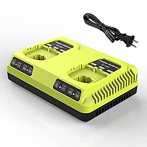 Powilling P117 Replacement for Ryobi 18V Battery Charger, P118 Compatible with Ryobi 18V for Ryobi One+ Plus Battery P100 P101 P102 P103 P105 P107 P108 P200 Ryobi 18v Battery Dual Charger
