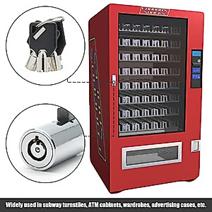 Qjaiune Universal Vending Machine Lock and Key, Soda Machine Lock with Tubular Keyway, Snack Machine Lock Candy Machine Lock Replacement for Coke Machine, Gumball Machine (Keyed Alike)