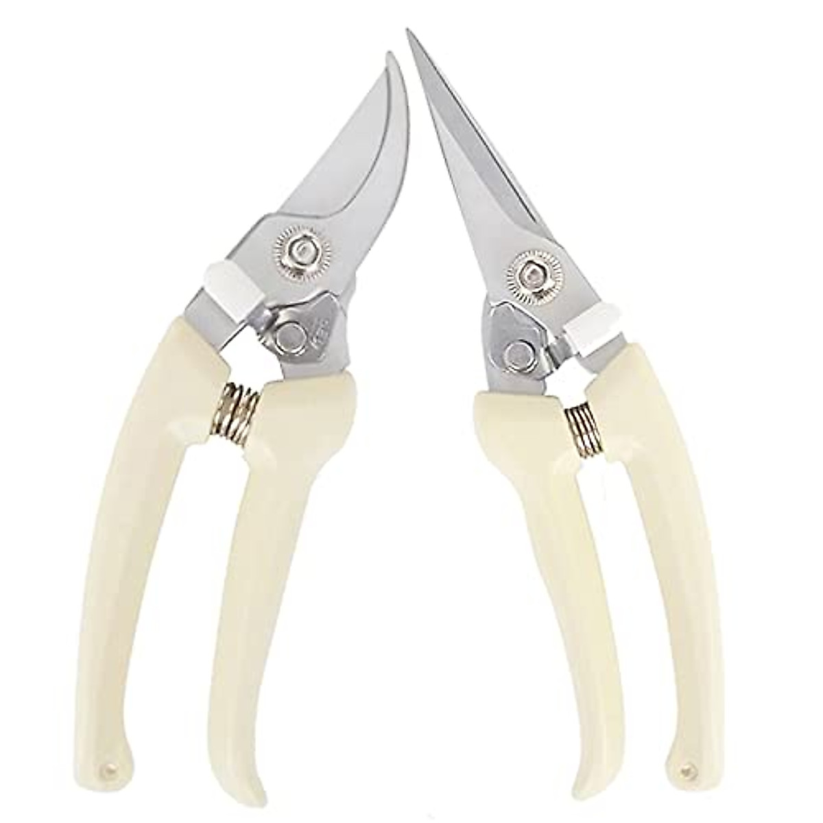 MEPEREZ Pruners, pruning shears heavy duty, premium garden scissors for hedge, bonsai, floral, small stem, orchard and vegetable pick, upgraded, gardening tools anvil snips, plant clippers 2 pack