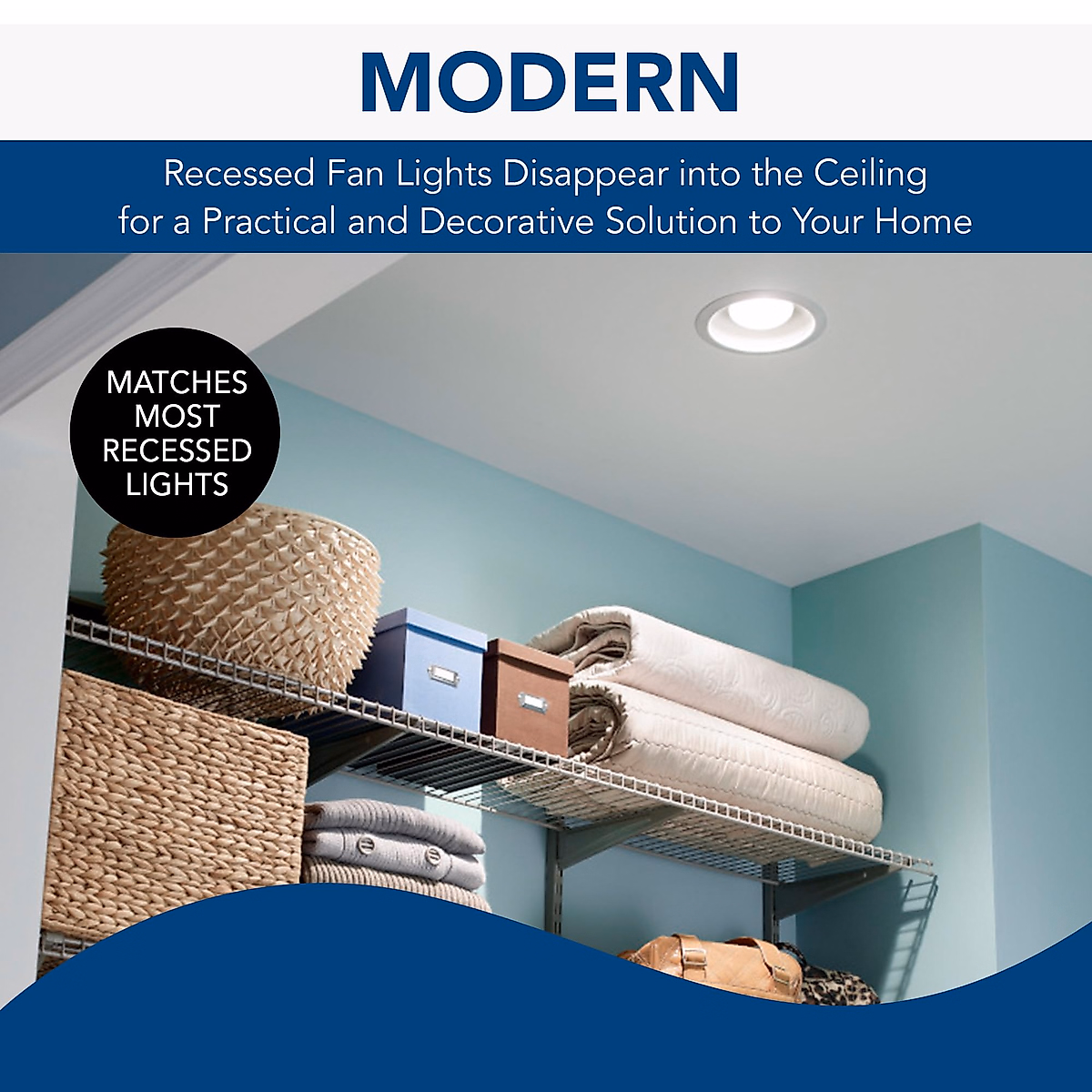 Broan-NuTone 744L Recessed Light Ventilation Fan, Selectable Speed 50-80 CFM, 0.3-2 Sones, White