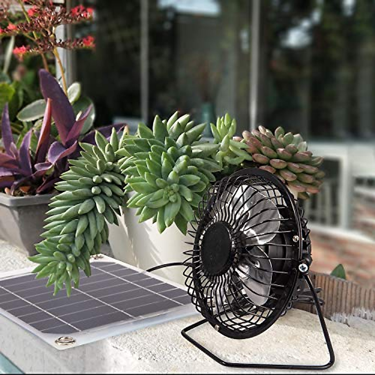 Solar fan 5W 4 inch free energy for Greenhouse motorhome House Chicken House outdoor Home cooling chicken coop by Seddex