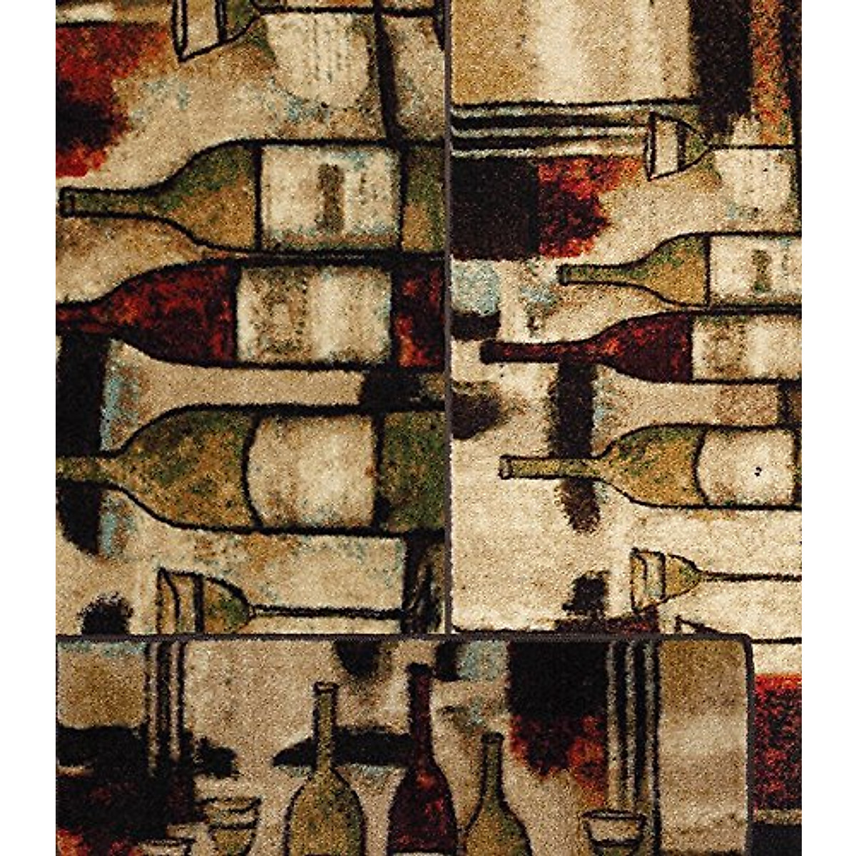 Mohawk Home Machine Washable Mat ,Wine and Glasses, Slice