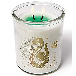 Harry Potter Color Changing Slytherin Candle, Large 10 oz - Wax Turns from White to Green When Lit - Soy Wax, Unscented - Great Gift for Harry Potter Fans