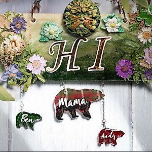 Mama and Baby Keychain Resin Silicone Molds Set with Key Chain Rings Alpaca Bear Elephant for Epoxy Jewelry Casting Kit 18-Count