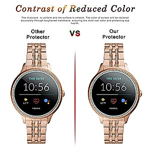 Suoman 3-Pack for NEW Fossil Women's Gen 5E 42mm Screen Protector, 2.5D 9H Hardness Tempered Glass Screen Protector for Fossil Women's Gen 5E 42mm Smartwatch