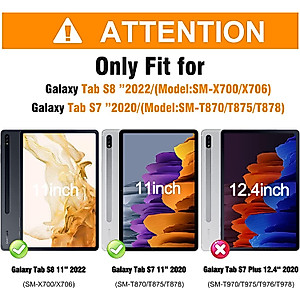 Case for Samsung Galaxy Tab S8 2022/Tab S7 2020 11 Inch (Model SM-X700/X706/T870/T875/T878), Multi-Angle Stand Smart Protective Cover, Shockproof Case Auto Sleep/Wake, Golden Moth