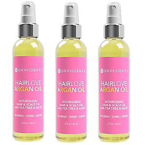 DR. PHOENYX HairLove Argan Oil - Nourishing Hair Oil and Scalp Oil Treatment with Tea Tree Oil, Coconut Oil, Jojoba Oil, Peppermint Oil, Hair Vitamin E, Rosemary Oil - 2.25 fl oz