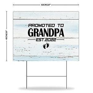 Lawn Garden Sign Promoted to Grandpa Corrugated Sign Funny Housewarming Gift Inspirational Quotes for Garage Sales Rent Open House Construction 18"x24"
