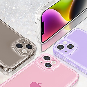 ZTOFERA Designed for iPhone 13 6.1 inch,Sparkly Cute Clear Case for Women Girls,Glitter Bling Flexible Soft TPU Silicone Bumper Protective Cover for iPhone 13,Clear