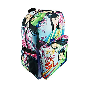 Disney Princess Mulan Deluxe Oversize Print Large 16" Backpack with Laptop Compartment - A19733