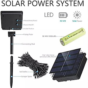 Gilbins 2-Pack Total 200 LED Multicolor Solar String Lights Outdoor, Waterproof Solar Christmas Lights with 8 Lighting Modes Green Wire Christmas Tree Lights for Garden, Patio, Fence, Balcony