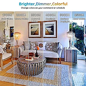KHSUIN Smart Light Bulbs,Dimmable 2700K-6500K RGBCW Color Changing Alexa Light Bulb Works with Alexa,Echo,Google Home,E26 A19 WiFi Light Bulbs(80W Equivalent)Amazon Certified Alexa Smart Bulb,2 Pack