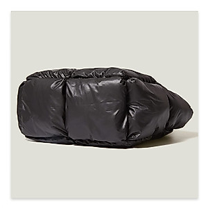 Barabum Women Puffer Tote Bag Soft Padded Down Handbag Space Totes Puffer Shoulder Bag Nylon Pillow Shopper Bag (Grey)