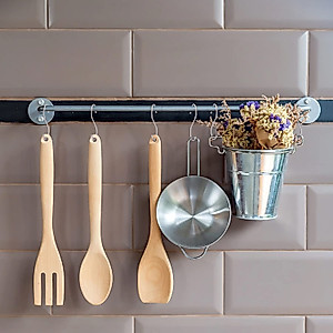 Ptrone S Shaped Hooks Stainless Steel Metal Hangers Hanging Hooks for Kitchen, Work Shop, Bathroom, Garden (S/10pcs)