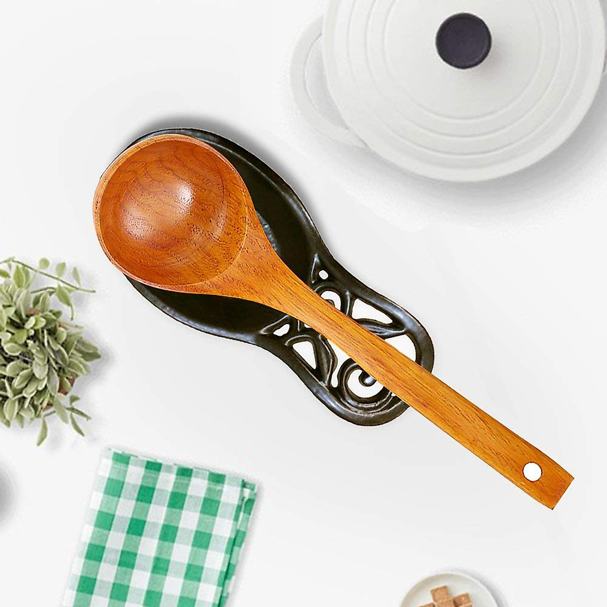 Spoon Rest Vintage Metal Kitchen Spoon Rest, Cast Iron for Cooking Home Decor, Coffee Gold Color