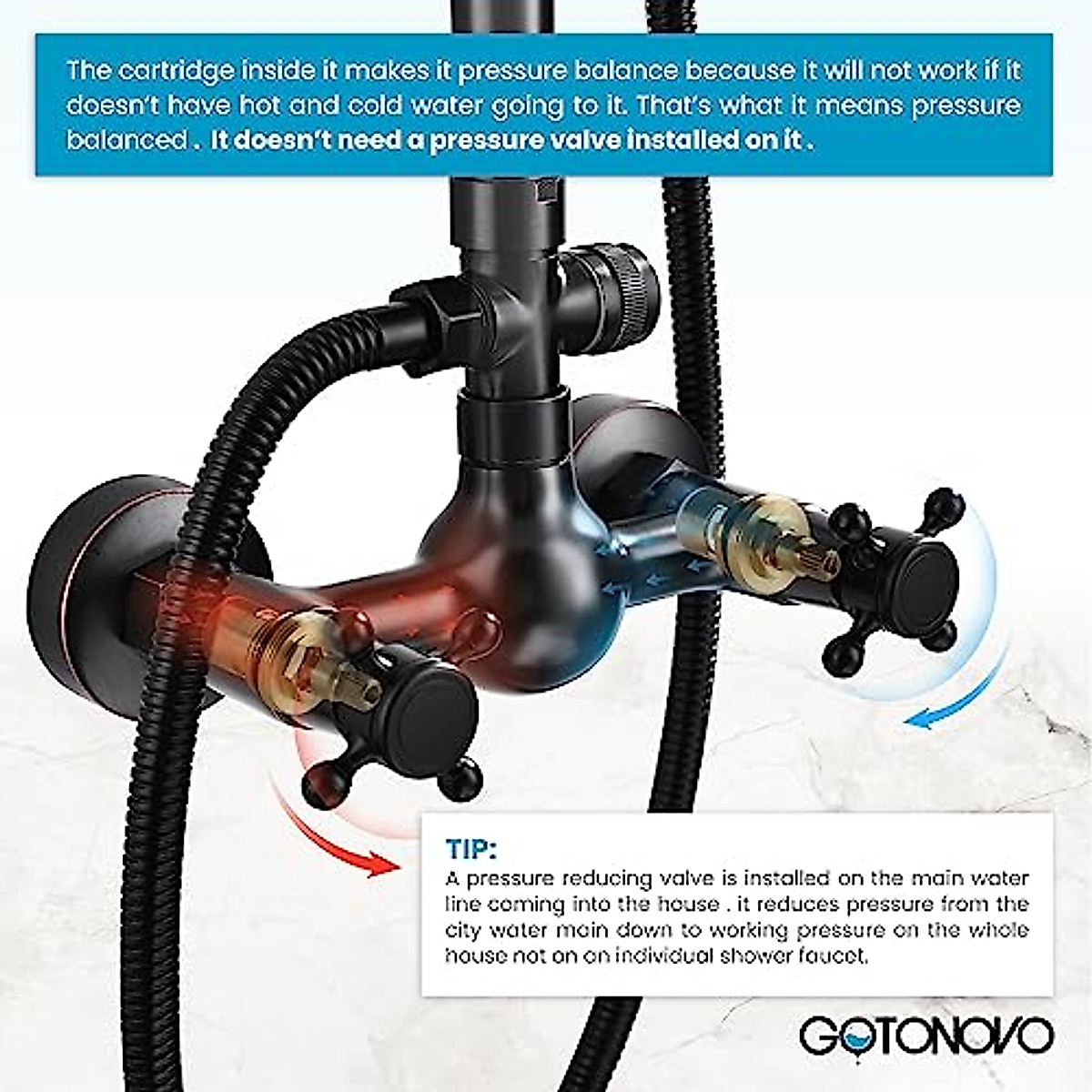 Oil Rubbed Bronze Rain Shower System Set 2 Knobs Mixing 8 Inch Rainfall Shower Head with Handheld Spray Bathroom Shower Faucet