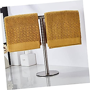 Zerodeko Stainless Steel Towel Bar Towel Hooks Washcloths Hand Towel Stand T-Shape Towel Rack Countertop Towel Stand Watch Rack Standing Towel Storage Holder Balanced Base Towel Holder Pole