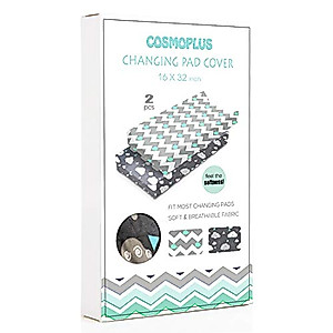 COSMOPLUS Stretch Fitted Changing Pad Cover 2 Pack Stretchy Changing Table Pad Covers for Boys Girls, Whale/Cloud
