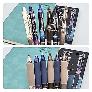 BAYTORY 6Pcs Retractable Erasable Gel Pens, Black Ink Pen with Eraser Clear, Smooth Writing Comfortable to Use for Note Taking Marking Planner Crossword Puzzles (Black)