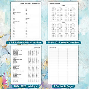 2024 Planner - 2024 Weekly and Monthly Planner, Jan. 2024 - Dec. 2024, 8”× 10”, 2024 Calendar Planner with Inner Pocket, Elastic Closure, Pen Holder, Book Marks - Bluish violet