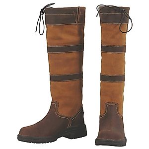 TuffRider Women's Lexington Waterproof Tall Boots - 6" Shaft, Contrasting Suede - Chocolate/Fawn - 7