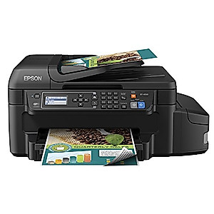 Epson WorkForce ET-4550 EcoTank Wireless Color All-in-One Supertank Printer with Scanner, Copier, Fax, Ethernet, Wi-Fi, Wi-Fi Direct, Tablet and Smartphone (iPad, iPhone, Android) Printing, Easily Refillable Ink Tanks