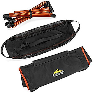 Cascade Mountain Tech Outdoor High Back Lightweight Camp Chair with Headrest and Carry Case - Black